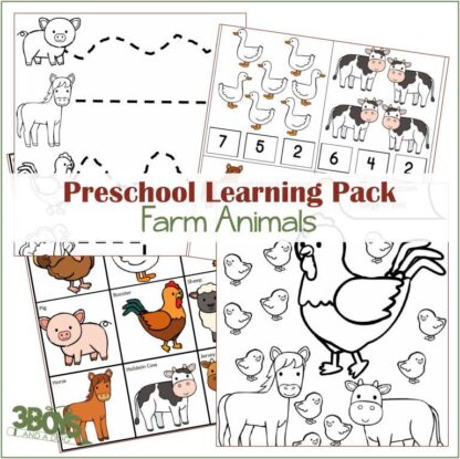 Farm Animals Learning Kit - 3 Boys and a Dog, Shop
