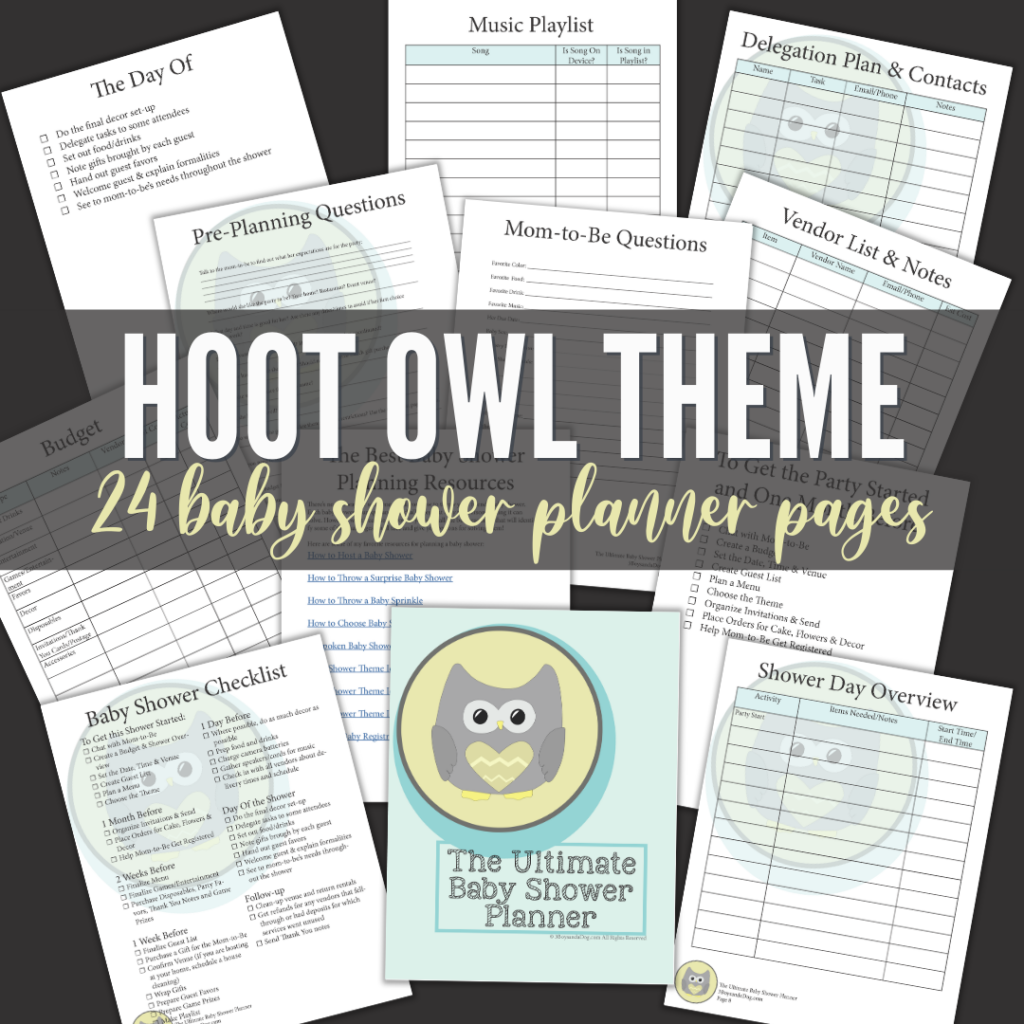 Owl Themed Baby Shower Planner - 3 Boys and a Dog, Shop