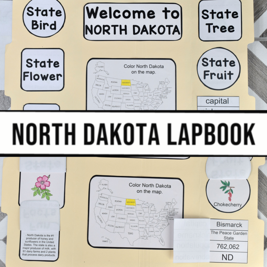 North Dakota Lapbook Elements - 3 Boys and a Dog, Shop