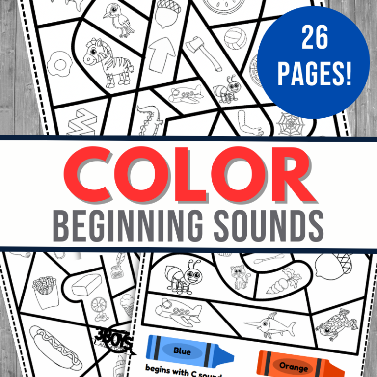 Color by Beginning Sound Printables - 3 Boys and a Dog, Shop